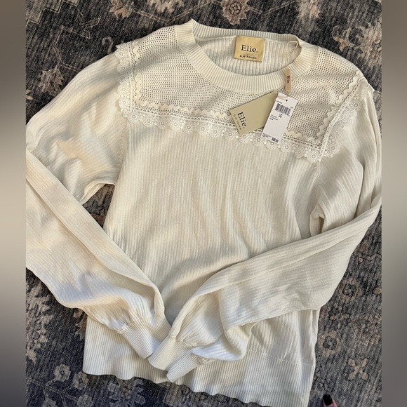 Elie Tahari | Sweaters | Nwt Ellie Tahari Whiteivory Sweater L | Poshmark